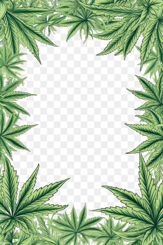PNG Green cannabis leaves frame | Premium PNG - rawpixel