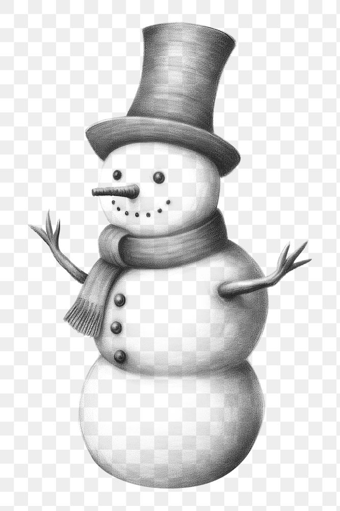 PNG Snowman drawing sketch winter. | Premium PNG - rawpixel