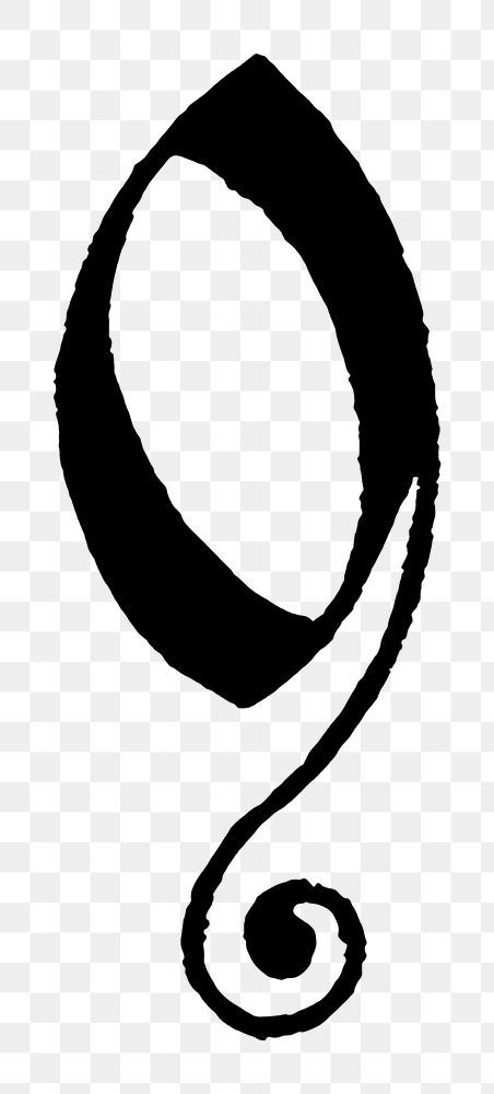 Number 9 PNG, church gothic | Premium PNG - rawpixel