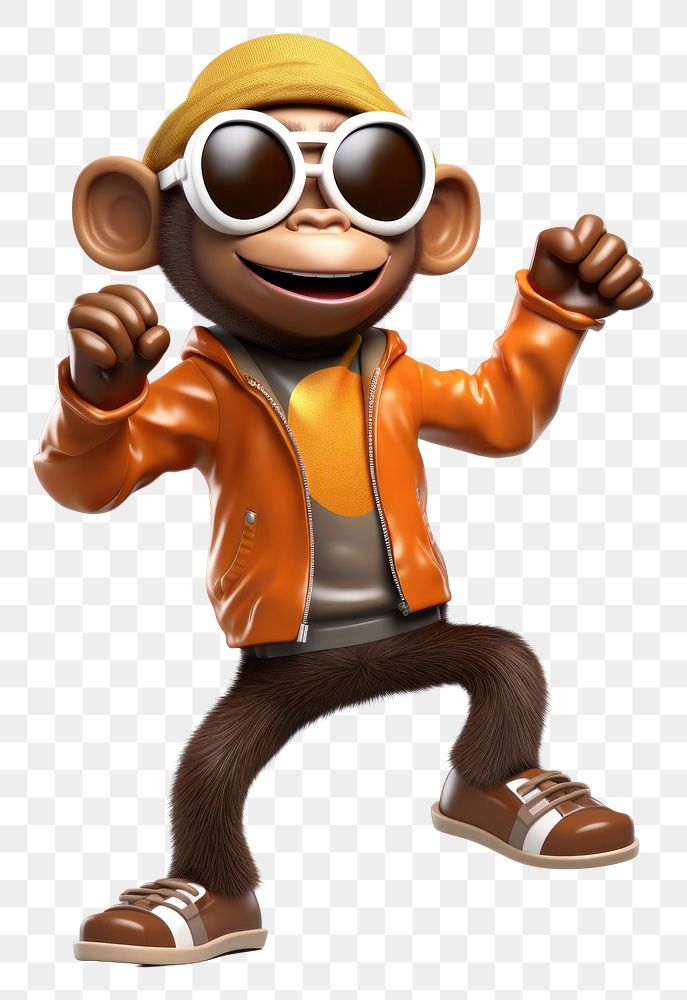 PNG cartoon monkey dancing white | Premium PNG - rawpixel