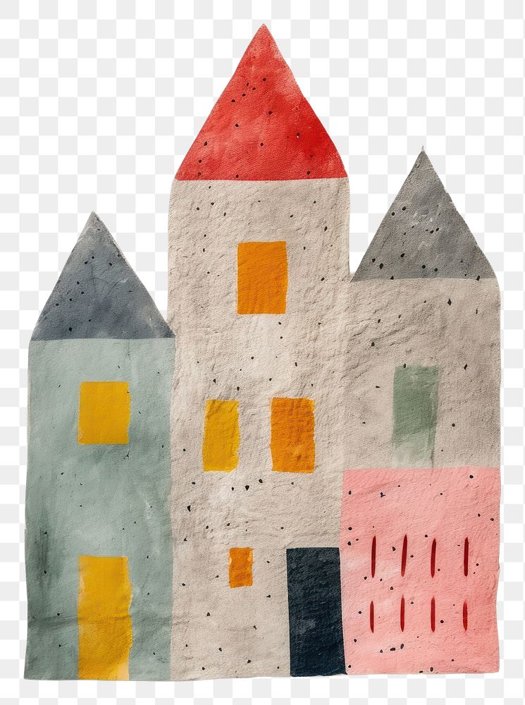 PNG Building painting collage craft. | Premium PNG - rawpixel