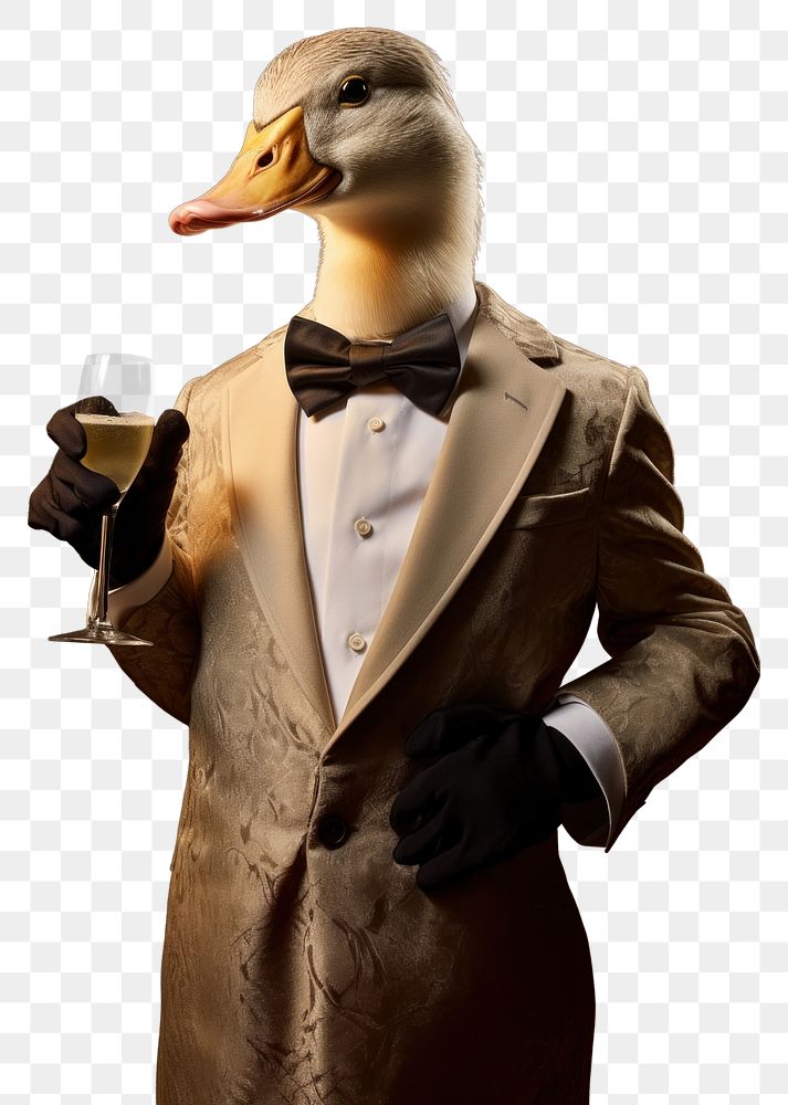 PNG Duck drinking champagne. | Premium PNG - rawpixel