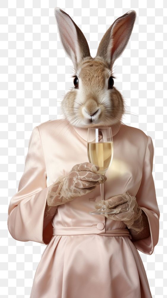 PNG Rabbit drinking champagne. | Premium PNG - rawpixel