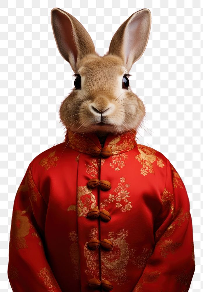 PNG Rabbit wearing Chinese robe | Free PNG - rawpixel