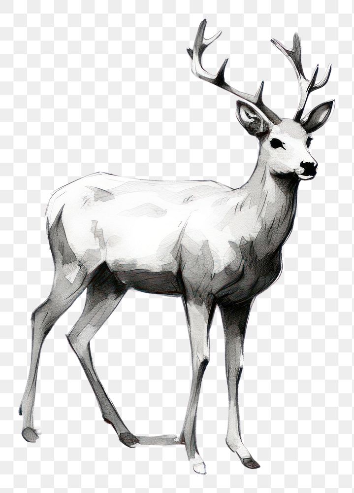 PNG Deer drawing wildlife animal. | Free PNG - rawpixel