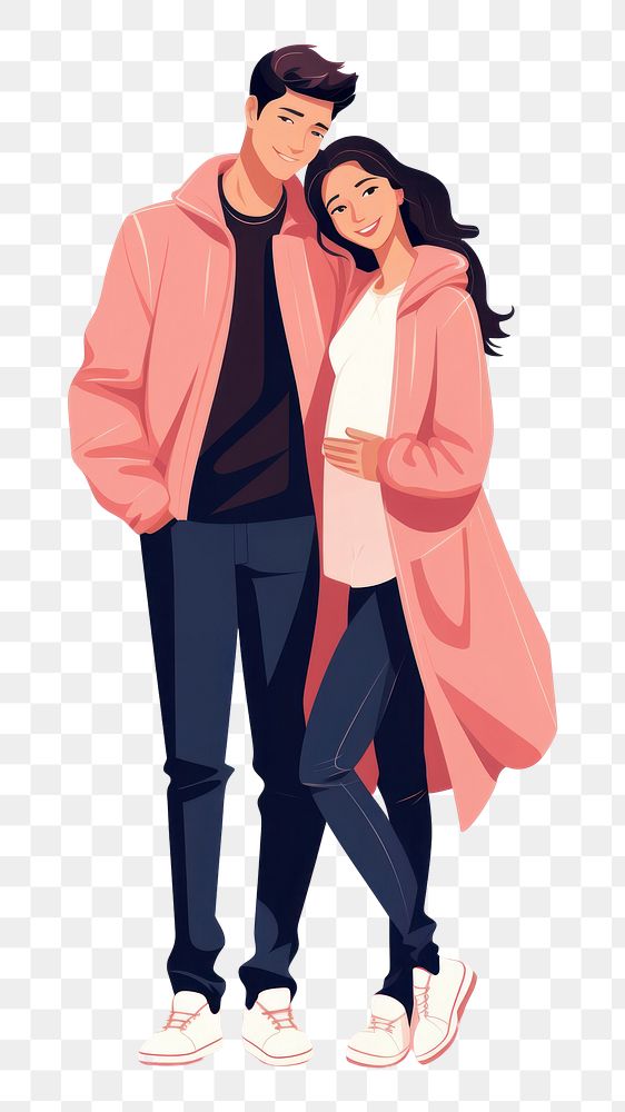 PNG asian couple hugging each | Free PNG - rawpixel