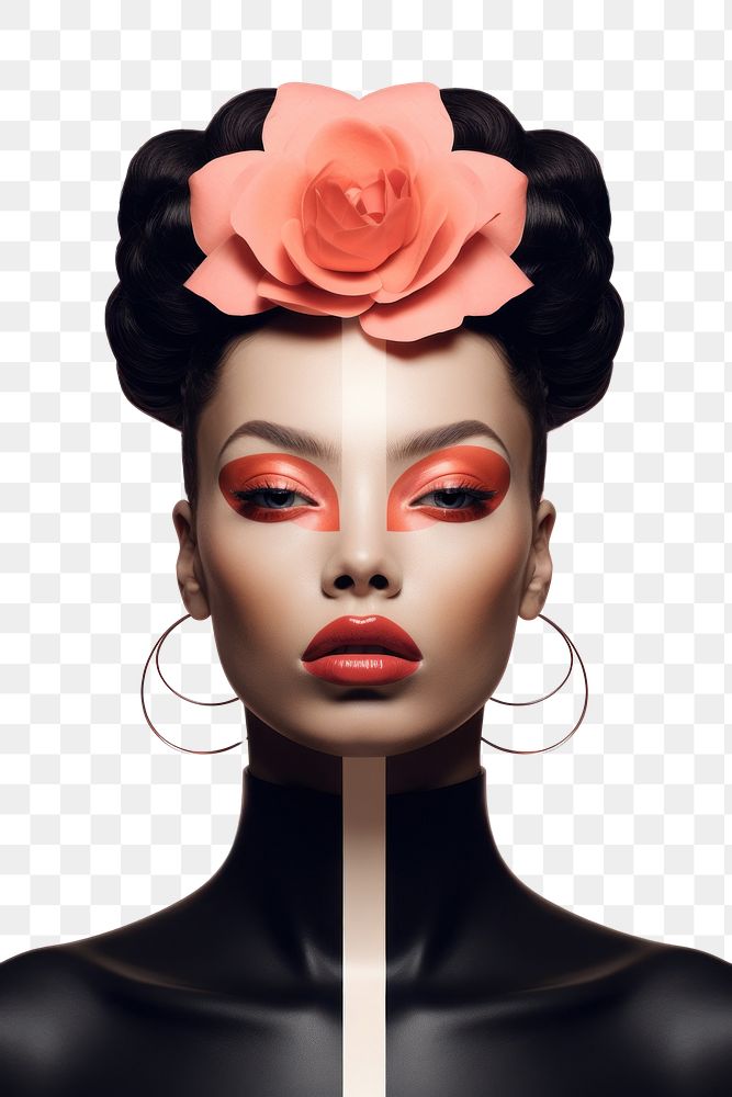 PNG Girl power portrait flower | Premium PNG - rawpixel