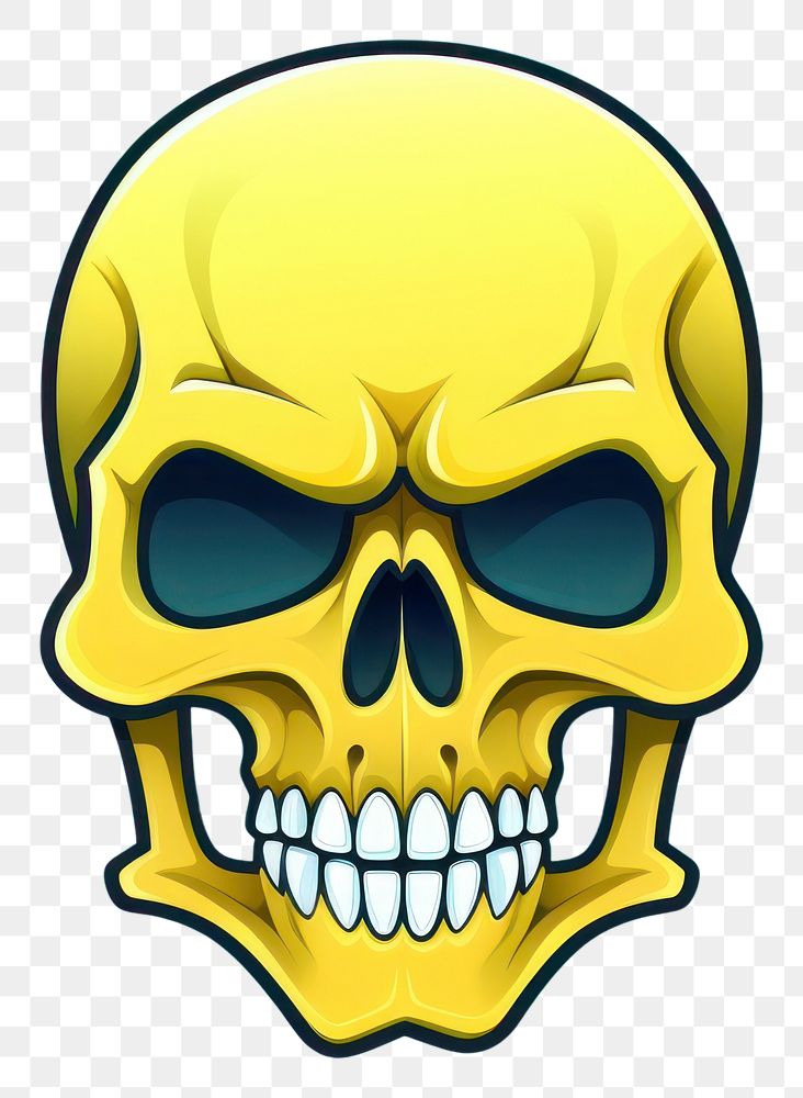 PNG Skull cartoon emoticon yellow. | Free PNG - rawpixel