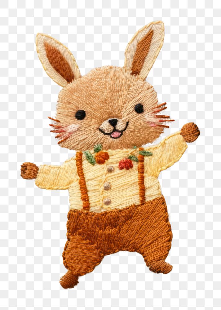 PNG Rabbit dancing embroidery textile | Free PNG - rawpixel