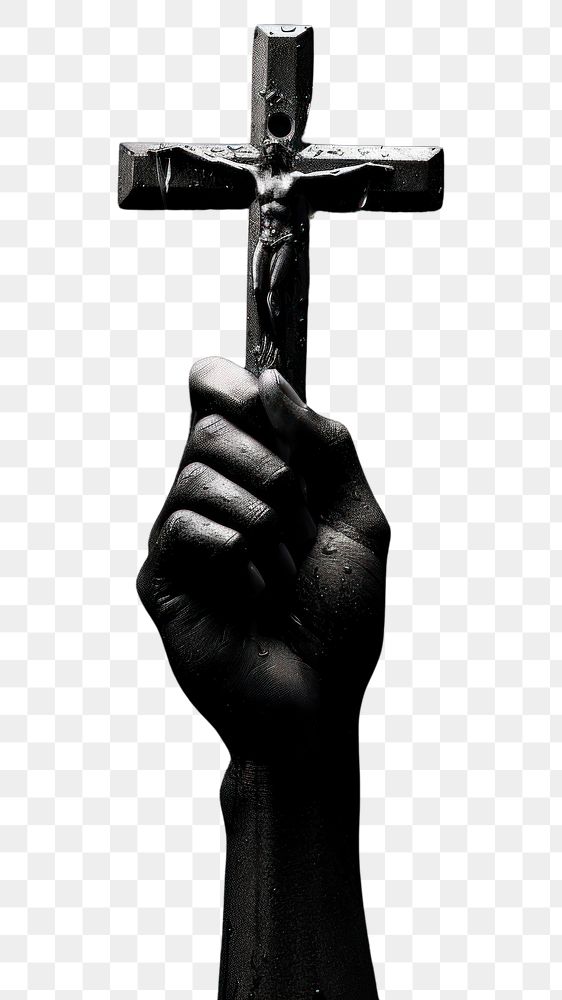 PNG hand praying cross black | Premium PNG - rawpixel