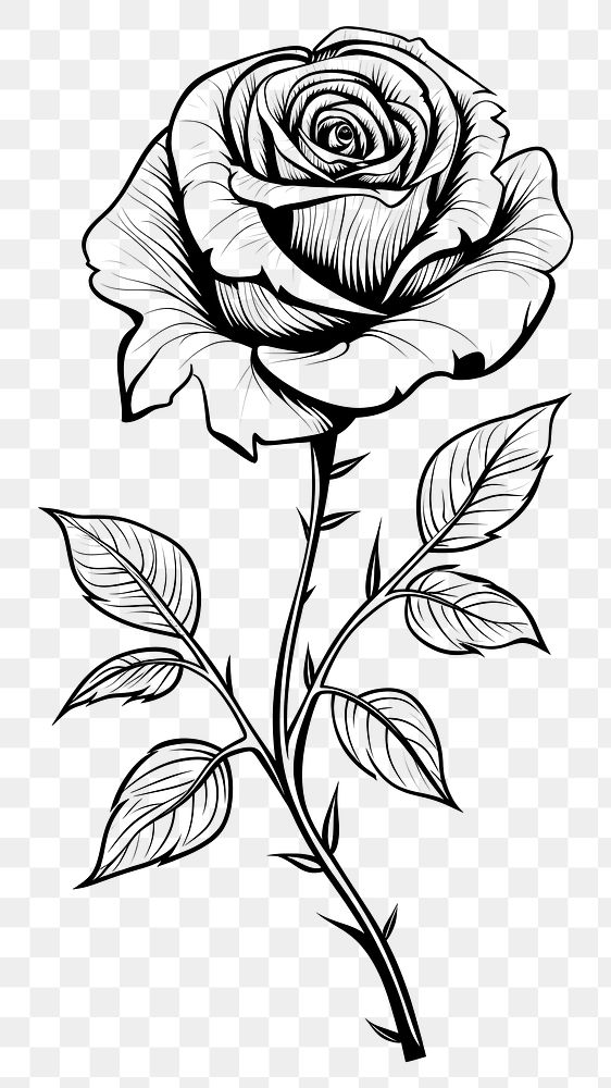PNG minimal rose sketch drawing | Premium PNG - rawpixel