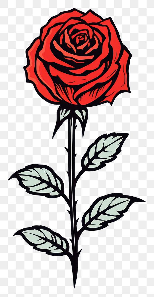 PNG Isolated rose cartoon pattern | Free PNG - rawpixel