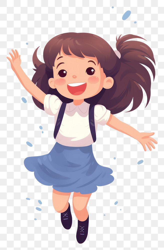 PNG Happy little girl jumping | Free PNG - rawpixel