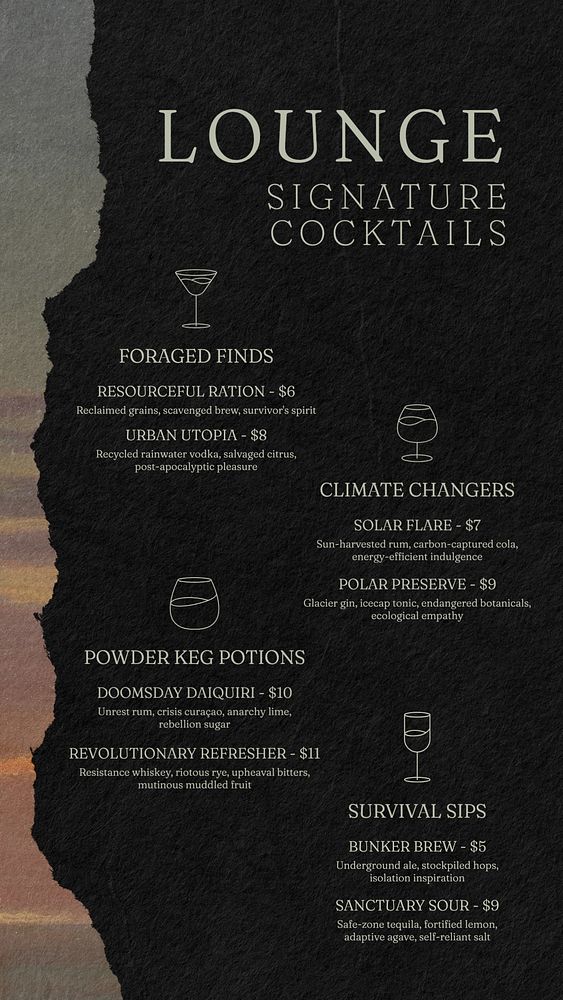 Cocktail menu social story template, | Premium Editable Template - rawpixel