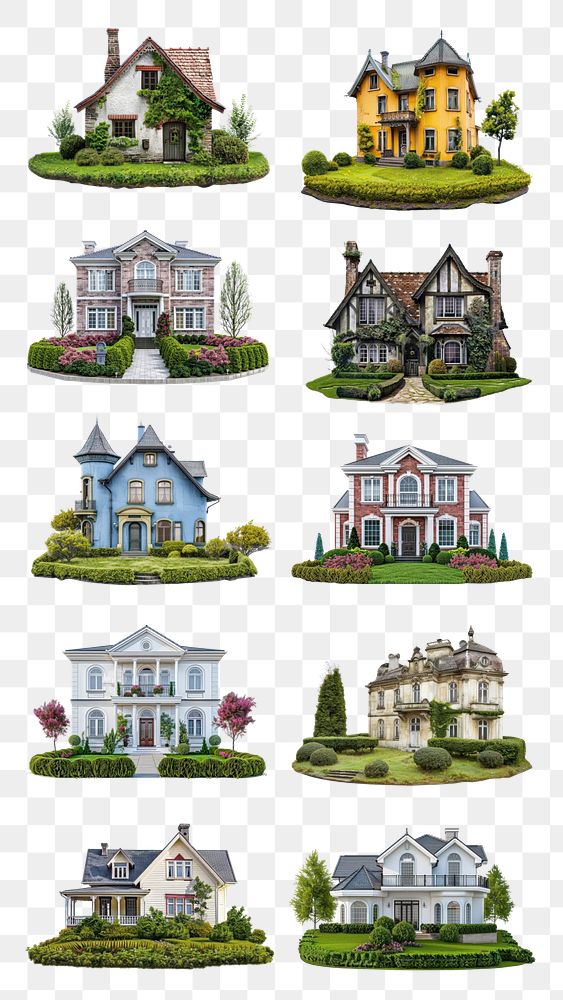 PNG house lawn element set, | Premium PNG - rawpixel