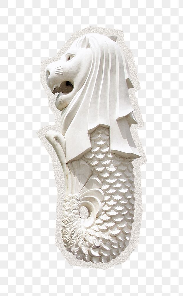 PNG Singapore's Merlion sticker white | Premium PNG - rawpixel