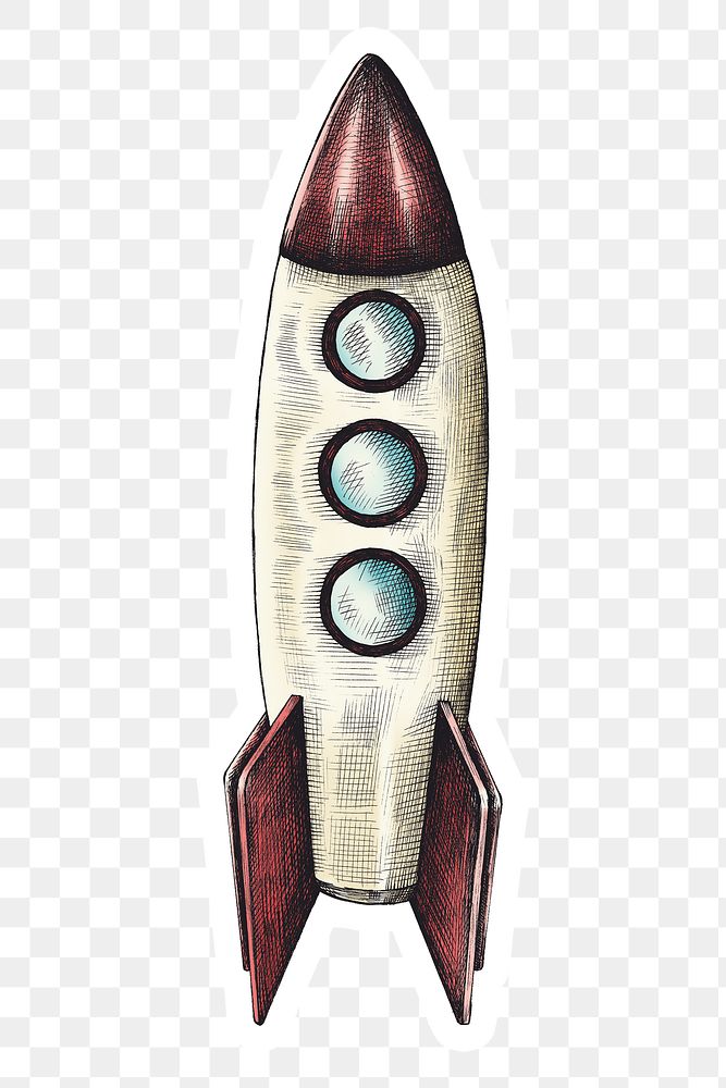 Vintage cartoon rocket sticker png | Free PNG Sticker - rawpixel