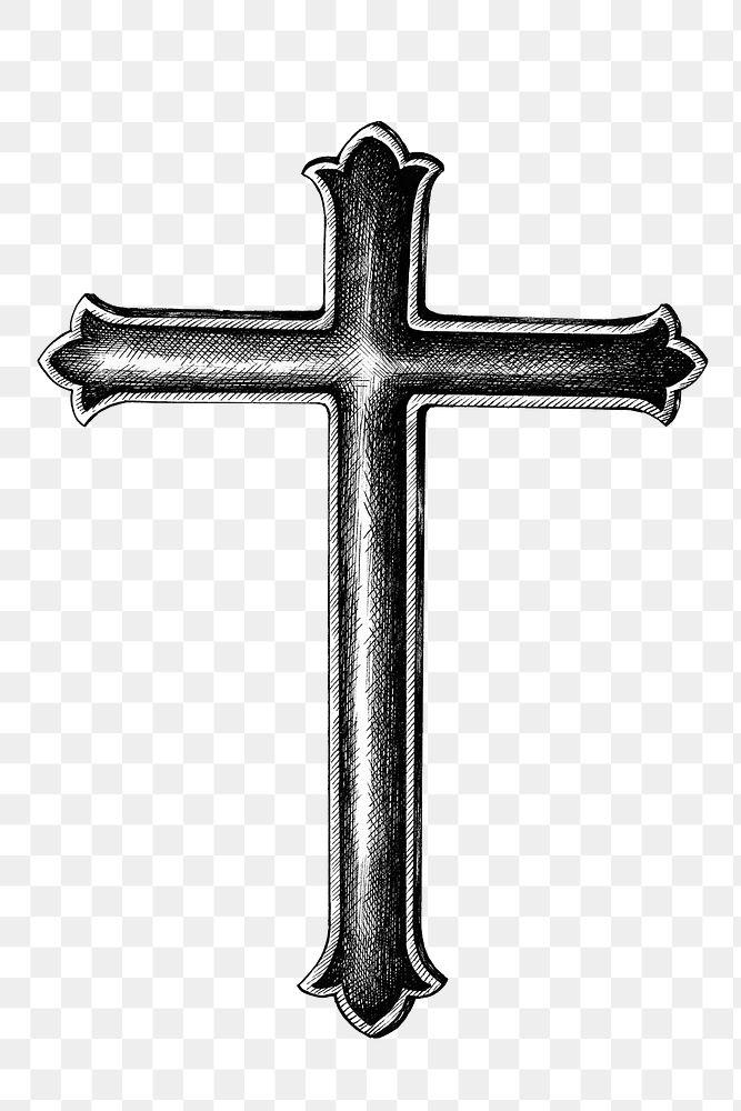 Hand drawn cross design element | Premium PNG Sticker - rawpixel