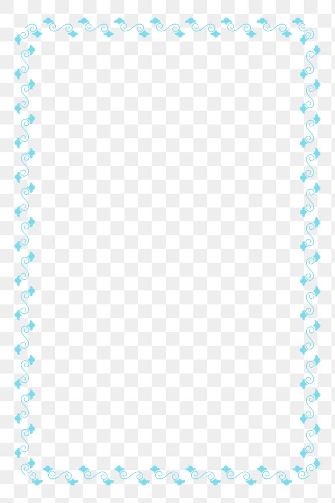 Turquoise ornamental frame design element | Free PNG - rawpixel