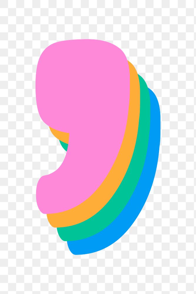 3d apostrophe rounded font png | Free PNG Sticker - rawpixel