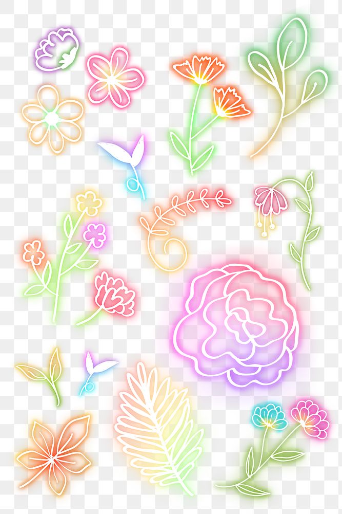 Png glowing neon botanical sign | Free PNG - rawpixel