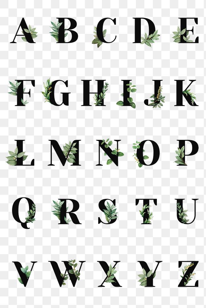 Botanical capital alphabet png set | Free PNG - rawpixel