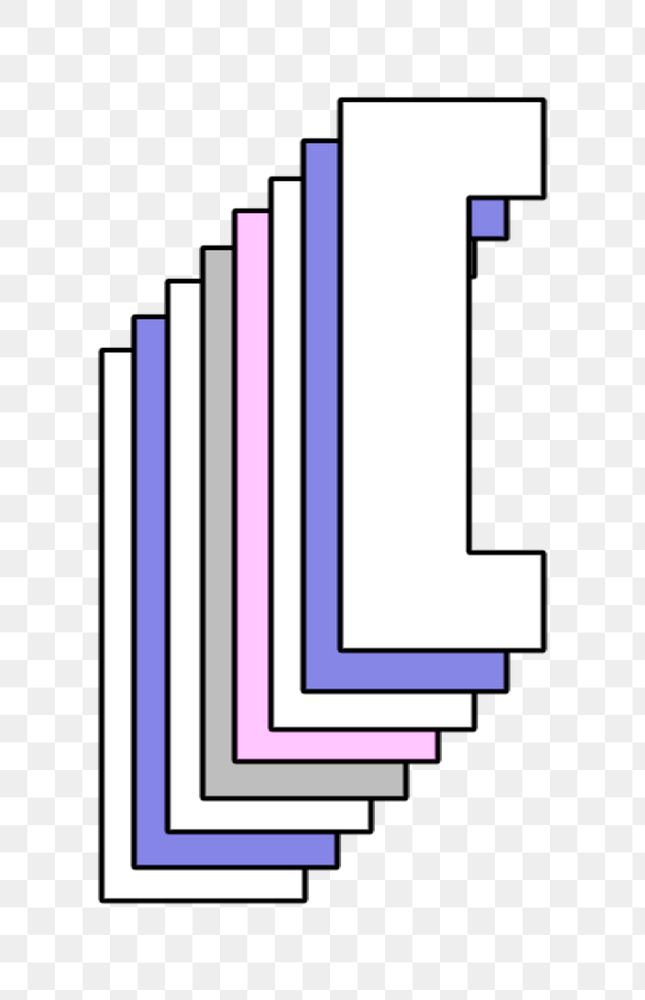 Layered square bracket png pastel | Free PNG Sticker - rawpixel