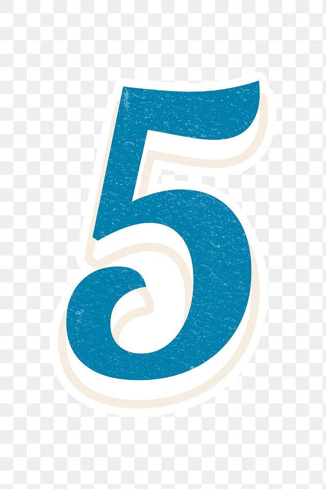 Png retro number 5 bold | Free PNG Sticker - rawpixel