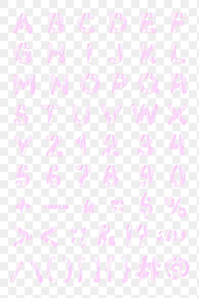 Pastel letters numbers symbols png | Free PNG - rawpixel