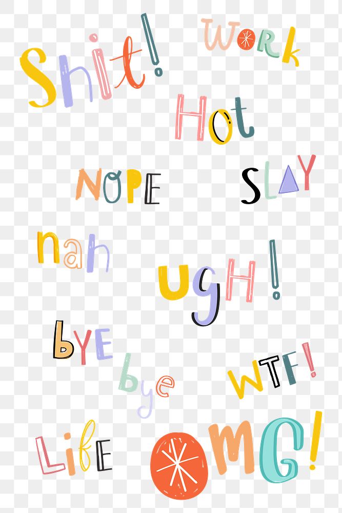 Png text set word doodle | Free PNG - rawpixel