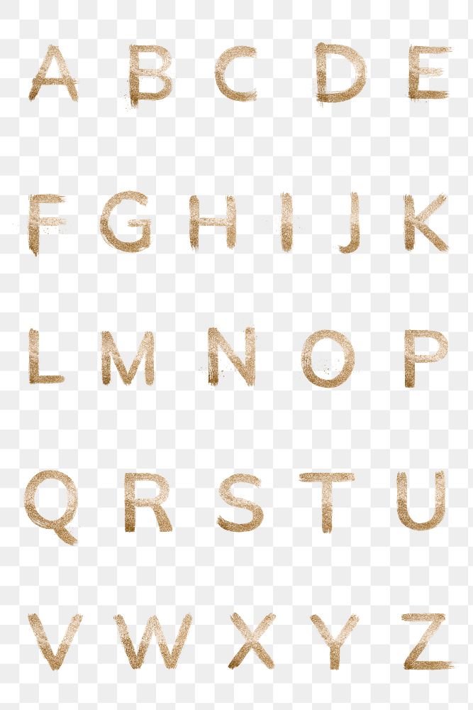 Painted gold alphabet png set | Free PNG - rawpixel