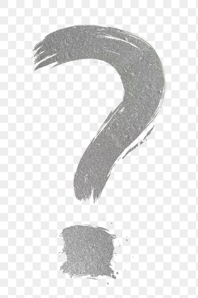 Question mark silver png brush | Free PNG Sticker - rawpixel