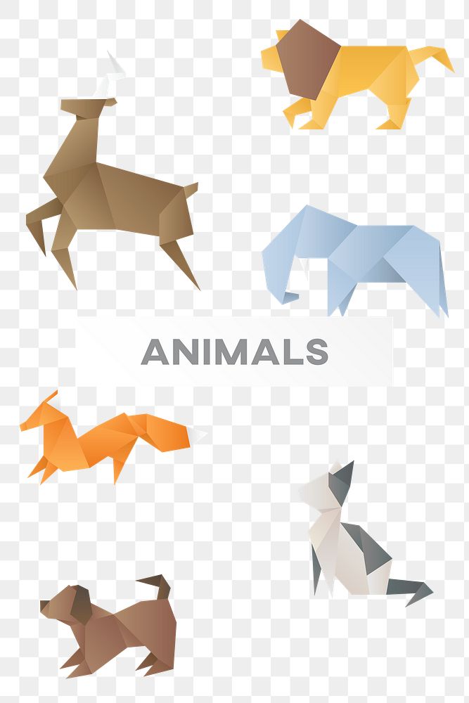 Cute animals craft png geometric | Premium PNG - rawpixel