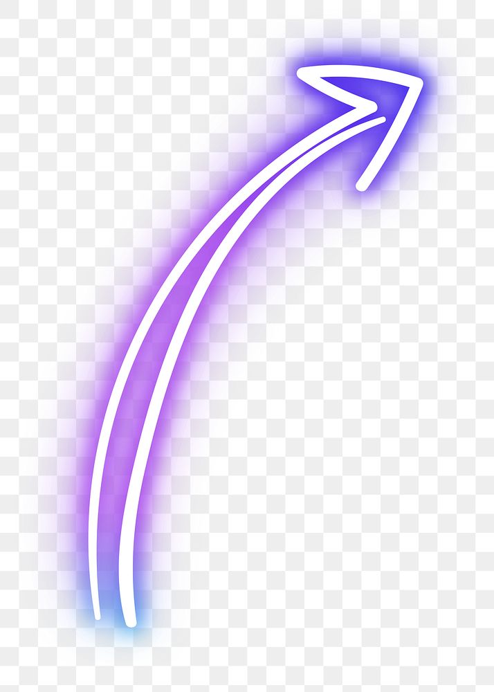 Neon purple curved arrow sign | Premium PNG Sticker - rawpixel