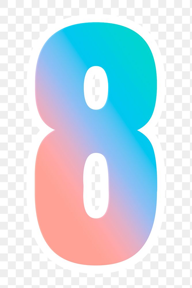 Gradient number 8 font png | Premium PNG Sticker - rawpixel