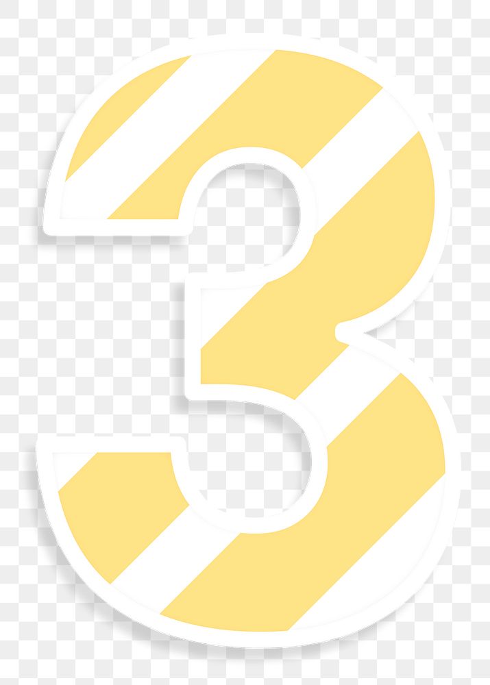 Number three font illustration png | Premium PNG Sticker - rawpixel
