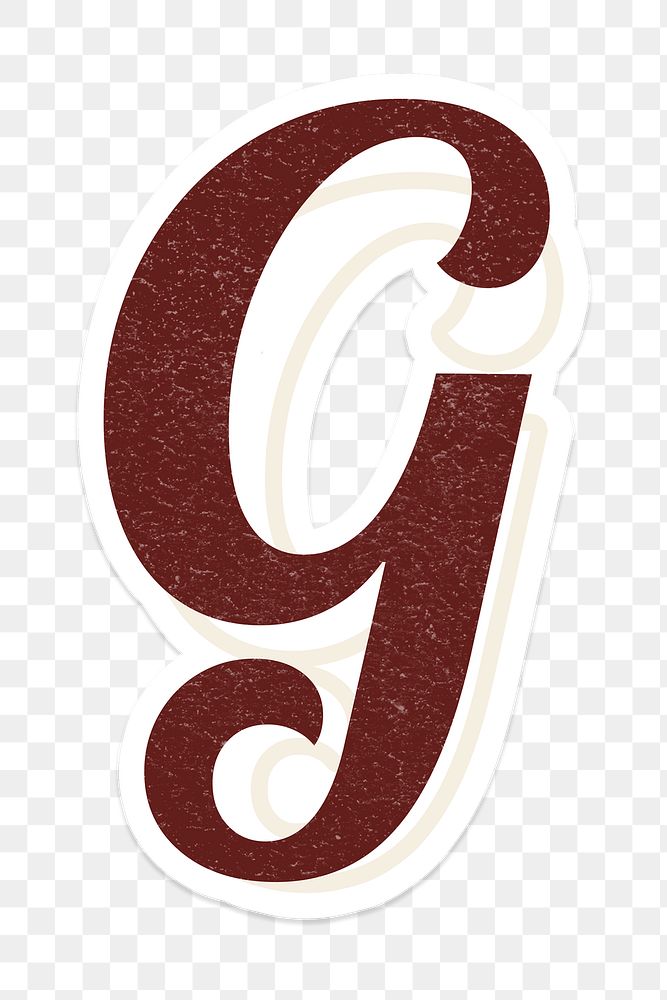 Letter G cursive stylish vintage | Premium PNG Sticker - rawpixel