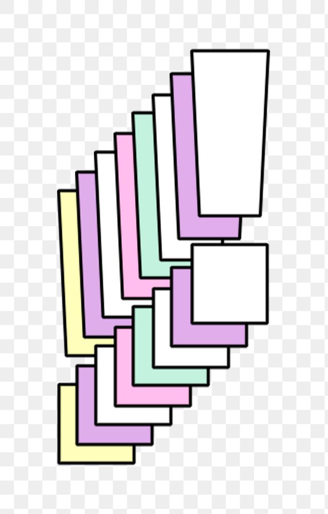 Layered exclamation mark png pastel | Premium PNG Sticker - rawpixel