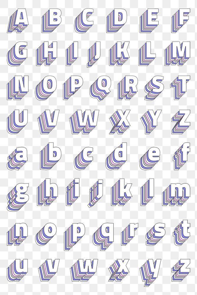 Letter case alphabet set png | Premium PNG - rawpixel