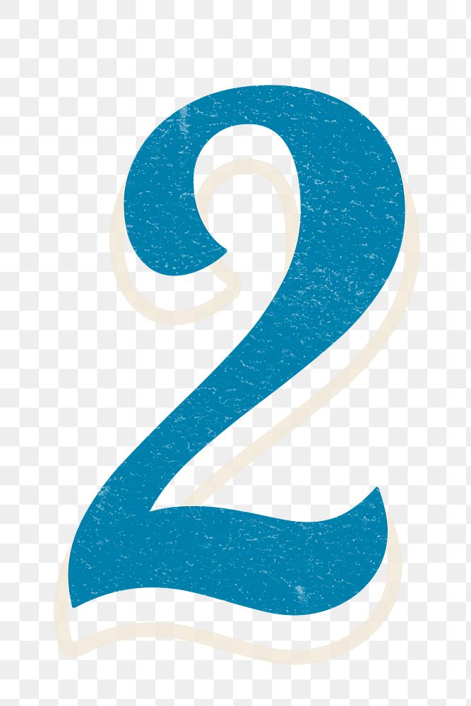 Png number 2 retro typography | Premium PNG Sticker - rawpixel