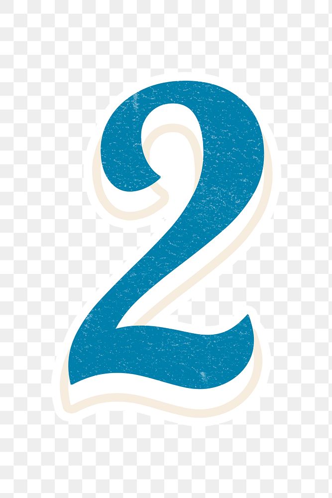 Png number 2 bold retro | Premium PNG Sticker - rawpixel