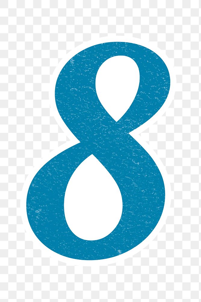 Number 8 png retro bold | Premium PNG Sticker - rawpixel