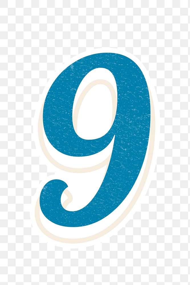 Number 9 png bold retro | Premium PNG Sticker - rawpixel