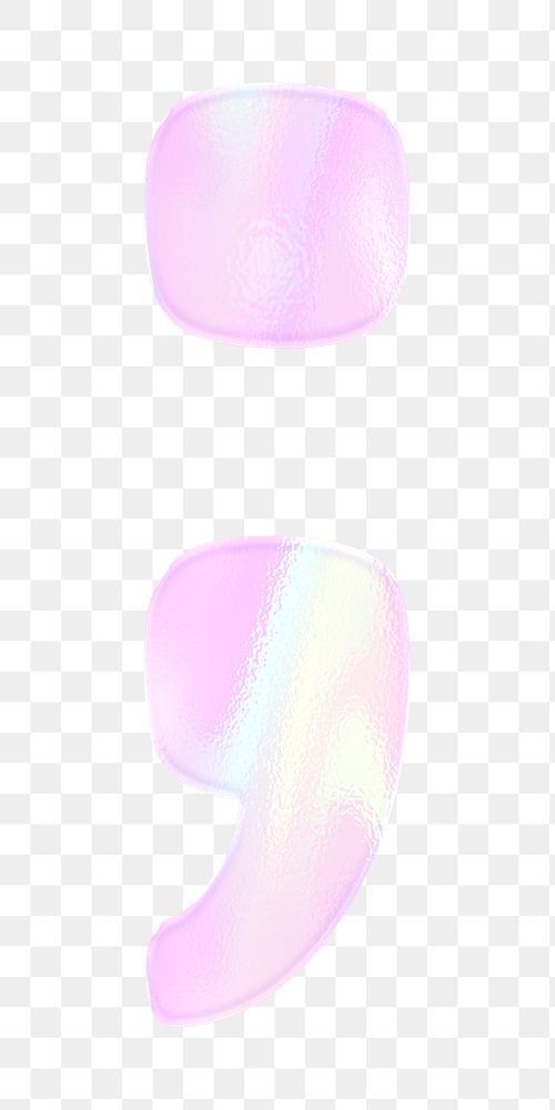 Holographic pastel semicolon png sticker | Premium PNG Sticker - rawpixel