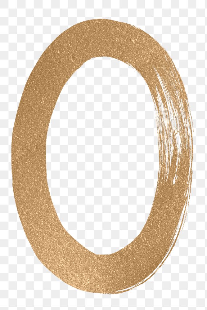 Transparent gold number 0 brushed | Premium PNG Sticker - rawpixel