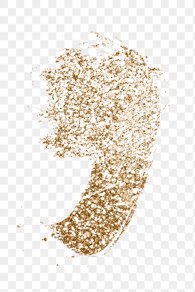 Transparent glitter comma symbol gold | Premium PNG Sticker - rawpixel