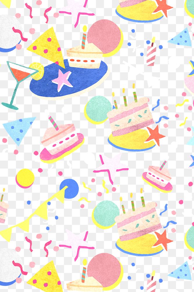 Png birthday party pattern transparent | Premium PNG - rawpixel