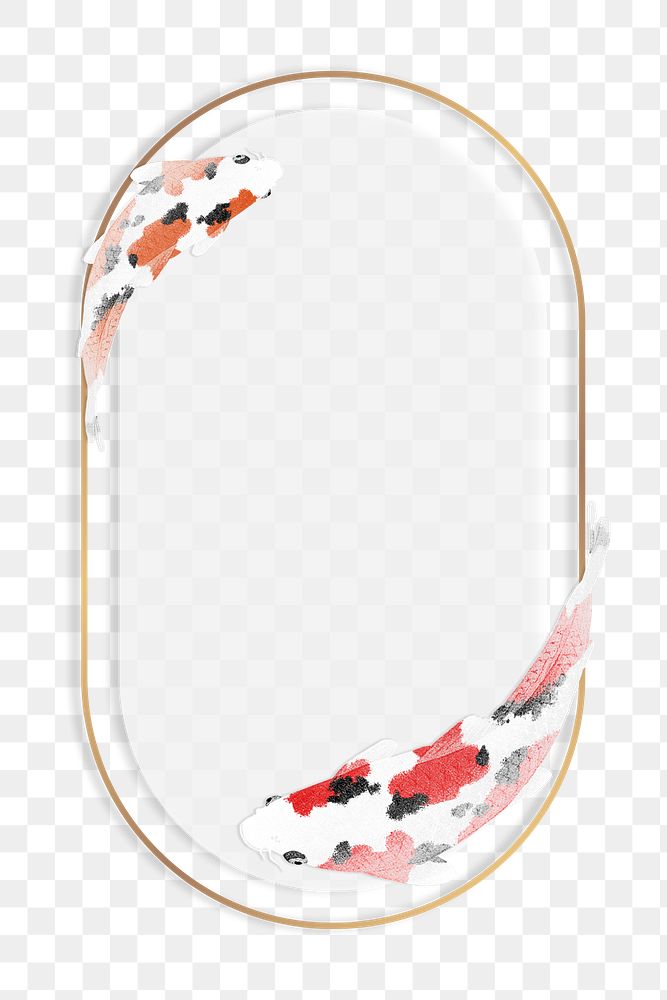 Oval koi fish frame design | Premium PNG - rawpixel