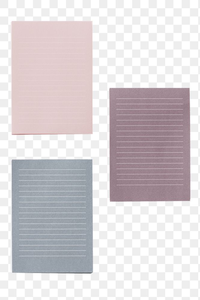 Pastel lined notepapers set transparent | Premium PNG Sticker - rawpixel