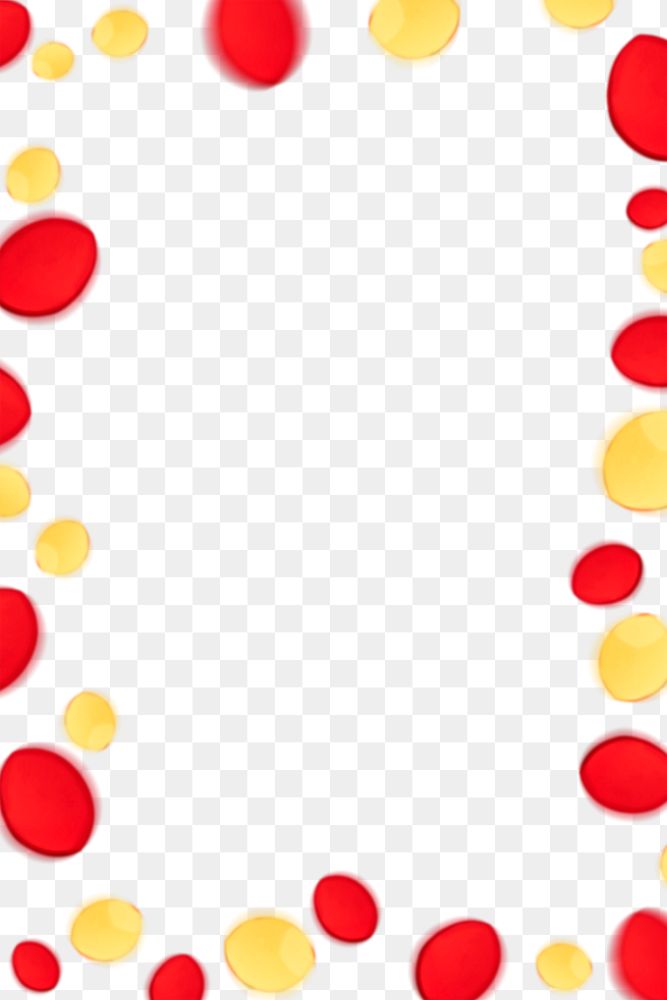 Red and yellow dotted frame | Premium PNG - rawpixel